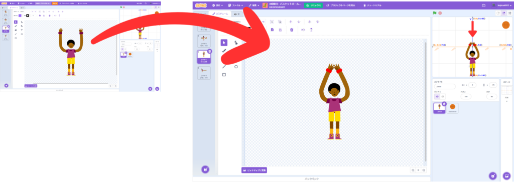 【作り方説明動画】Scratch（スクラッチ）でバスケットボールマンゲームを作ろうをアップしました！