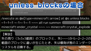 【マイクラコマンド解説】新executeコマンドで便利になった「unless block / unless blocksサブコマンド」でロケットランチャーを作る！統合版、教育版マインクラフト対応